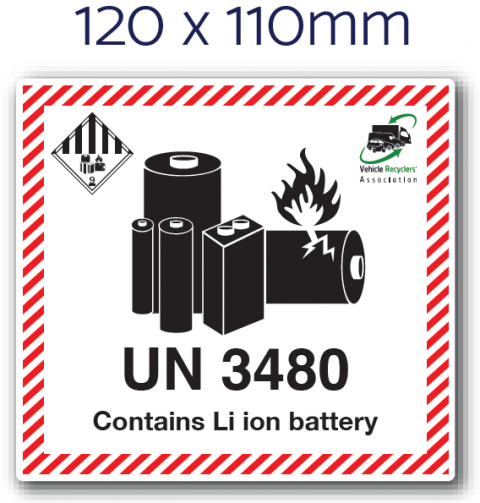 VRA Lithium Battery Label 3480 - Parts Labelling Solutions
