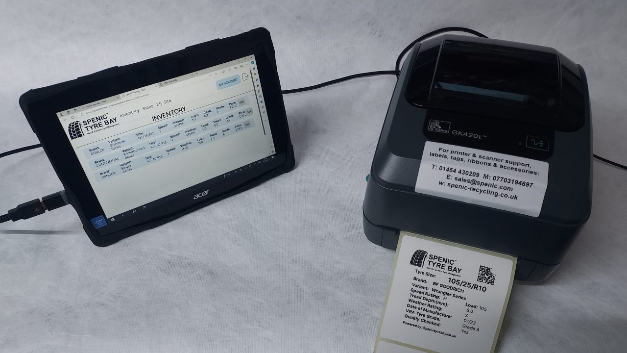 Tyre Bay Tablet & Label Printer - Parts Labelling Solutions
